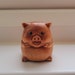 Vintage Wooden Pig Figurine - Etsy