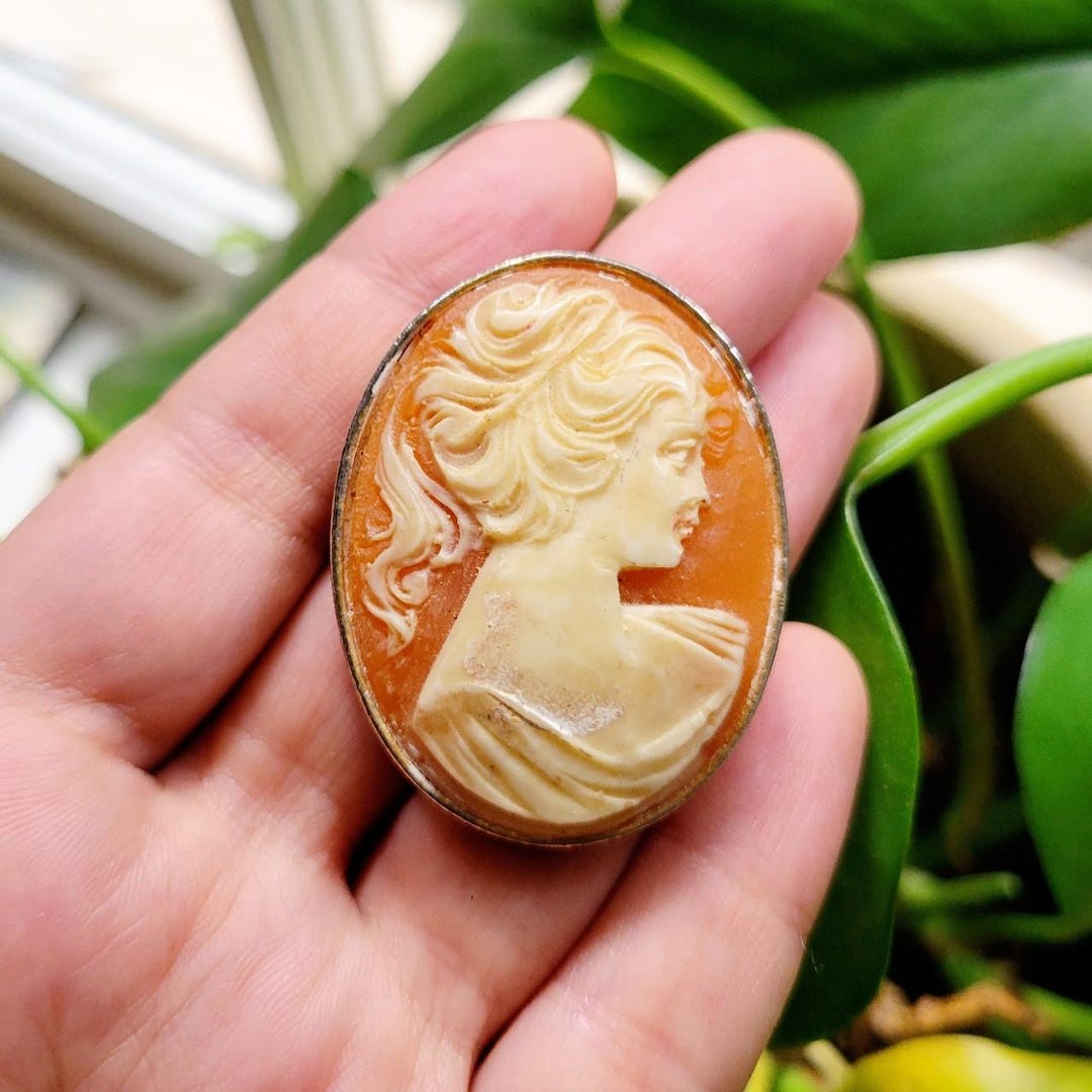 Vintage Cameo Boucher Brooch Pin - Etsy