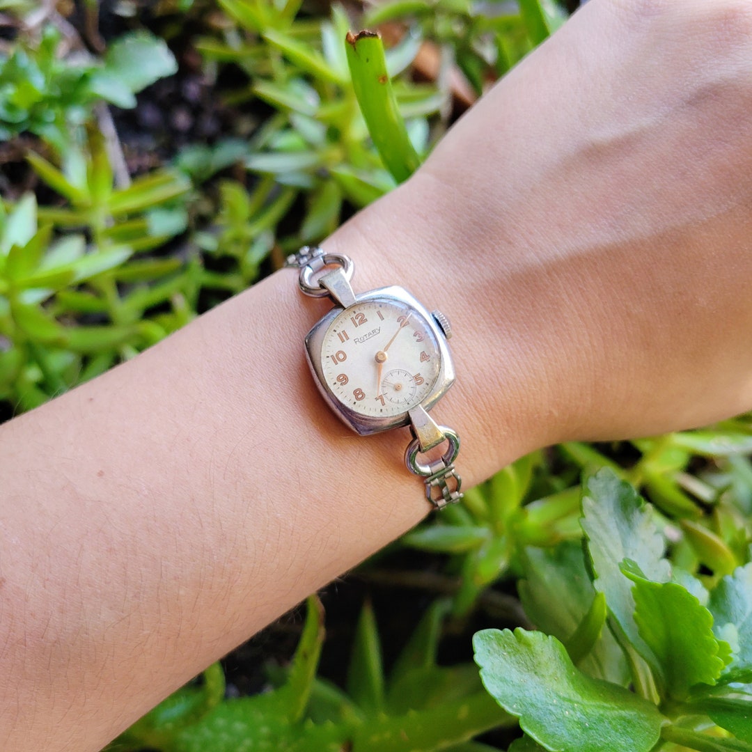Vintage Rotary Silver Classic Watch With Gold Indices - Etsy