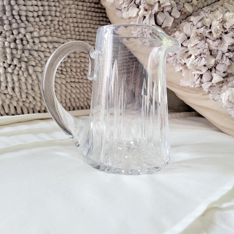 Vintage Crystal Glass Water Jug Pitcher - Etsy