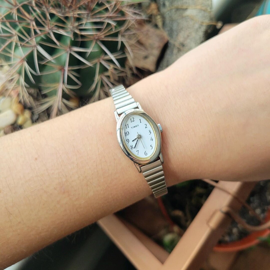 Timex Dainty Classic Silver Oval Womans Womens Stretch Watch - Etsy