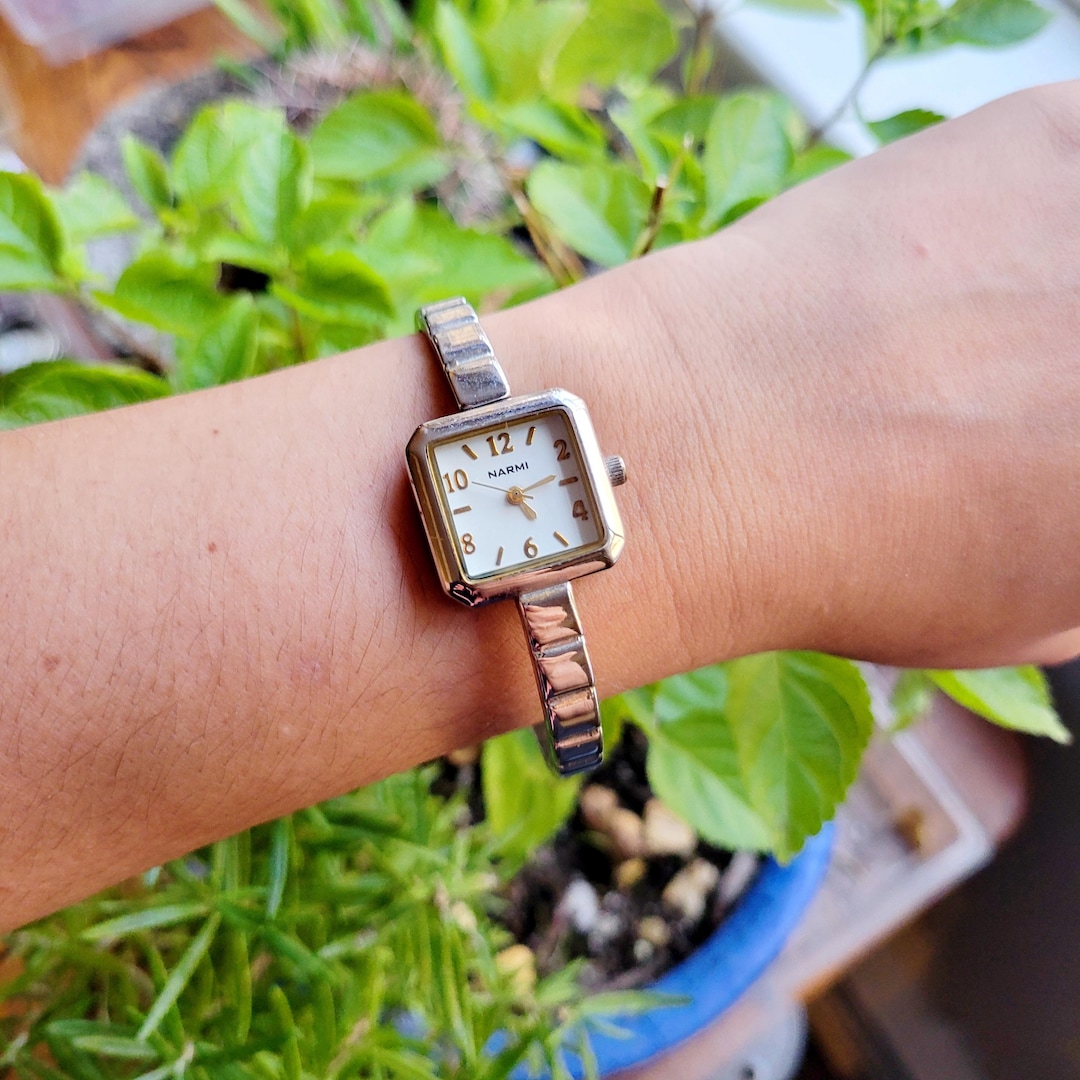Classic Narmi Classic Silver & Gold Womens Womans Square Watch - Etsy