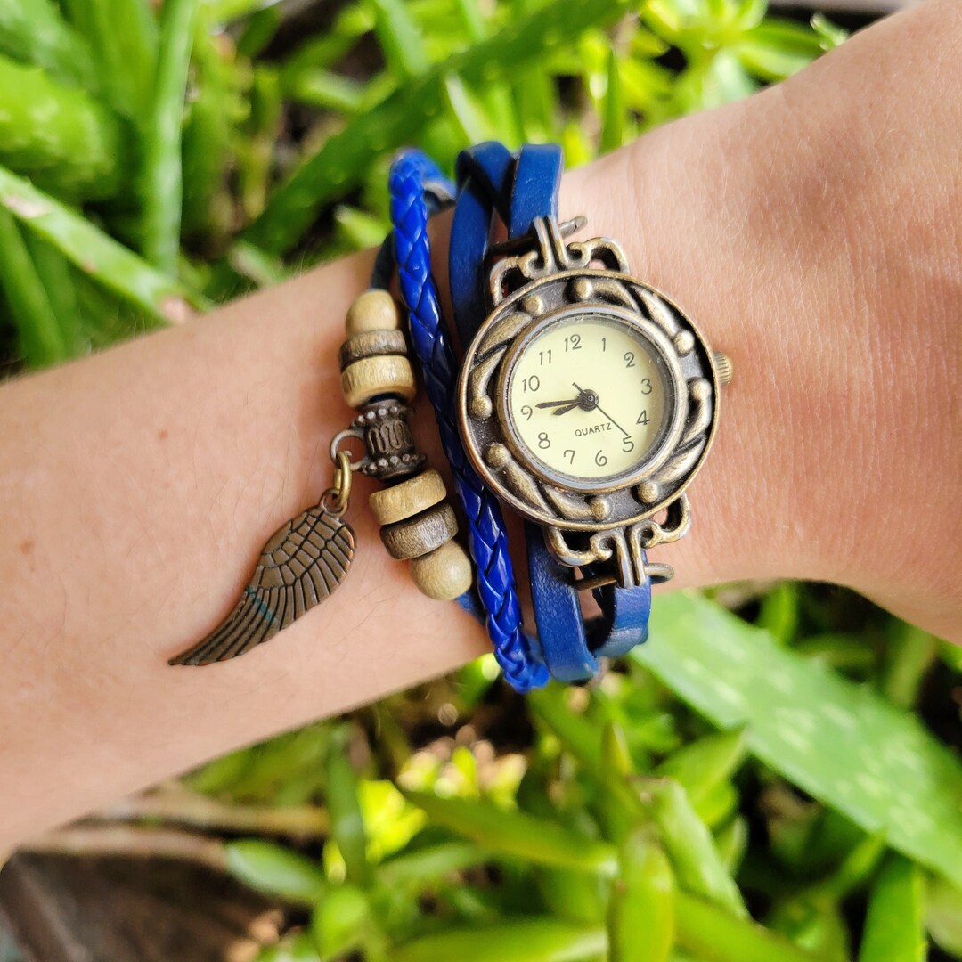 Classic Navy Blue Bohemian Boho Layer Watch - Etsy