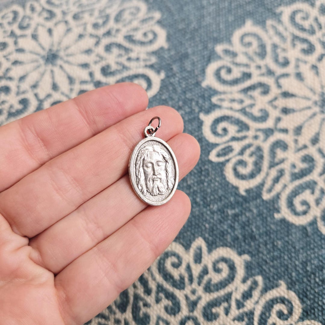 Vintage Silver Jesus Christ Medal Medallion Pendant - Etsy