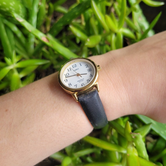 Vintage Timex WR 30M Indiglo Classic Genuine Leather … - Gem