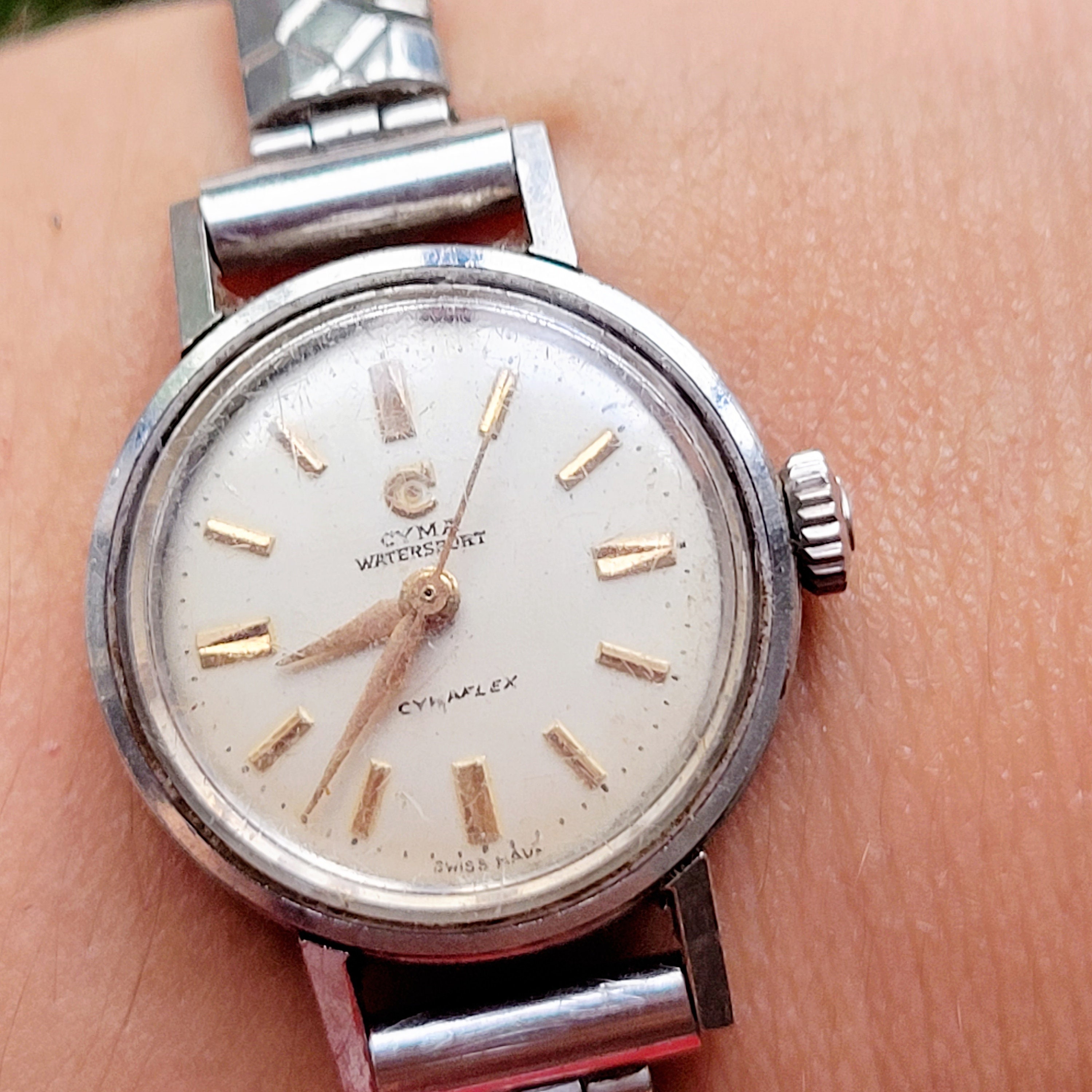 Vintage Swiss Cyma Silver Watch - Etsy