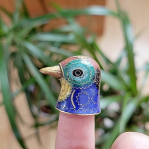 RARE* Vintage Cloisonne Bird Thimble - Etsy