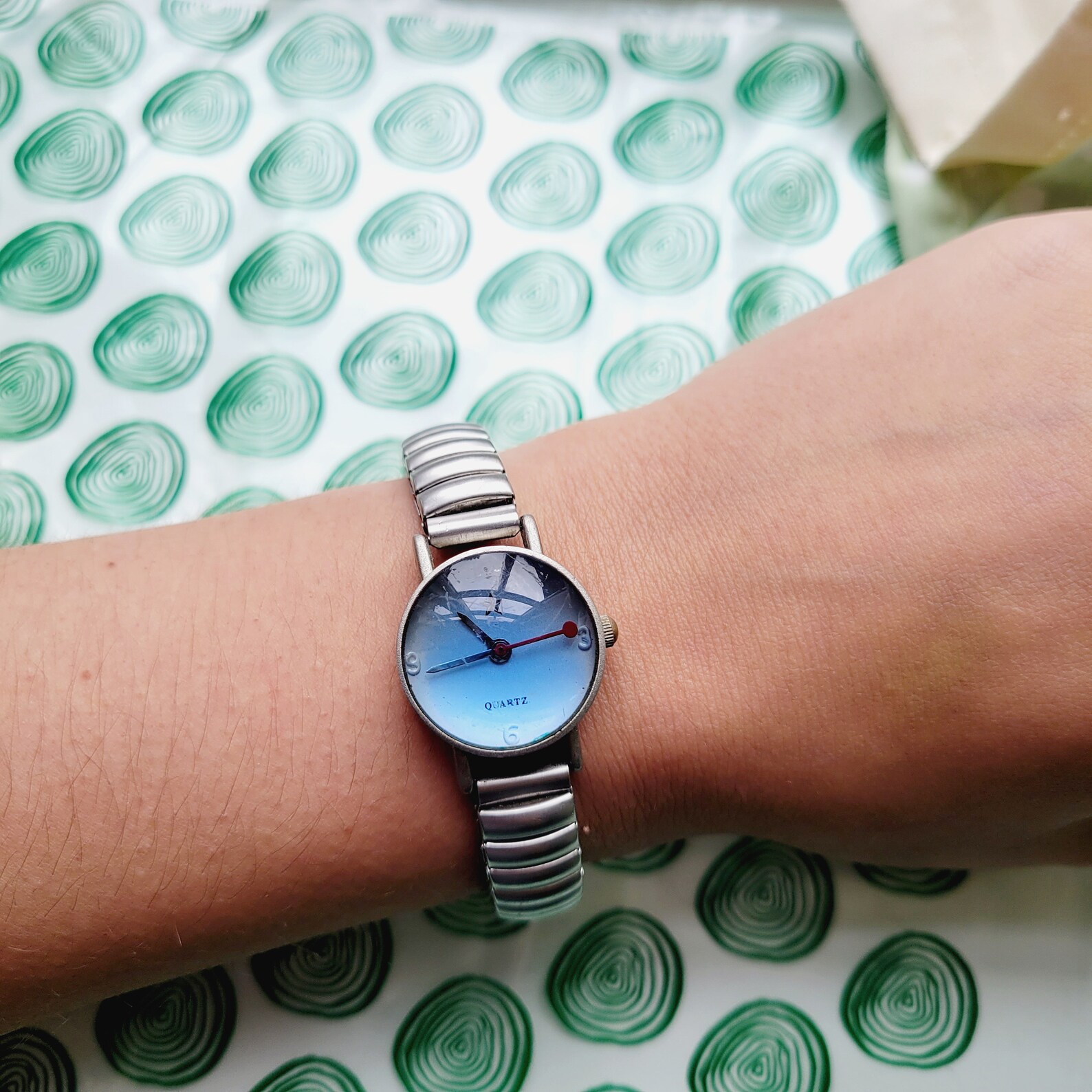 Vintage Timewear Quartz Classic Blue & Silver Stretch Watch - Etsy