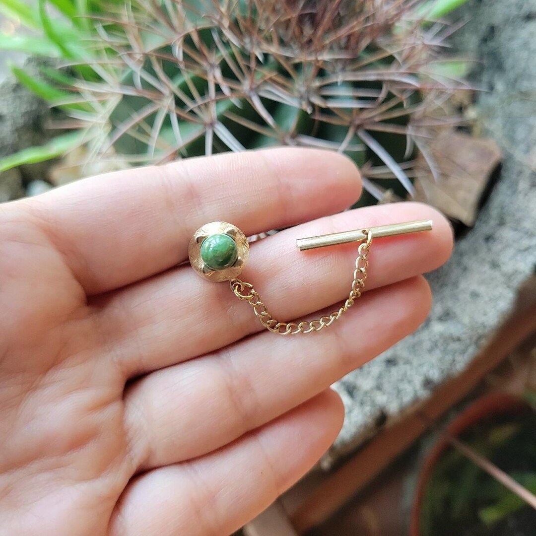 Vintage Classic Jade Simple Gold Tie Bar Clip Pin Tac - Etsy