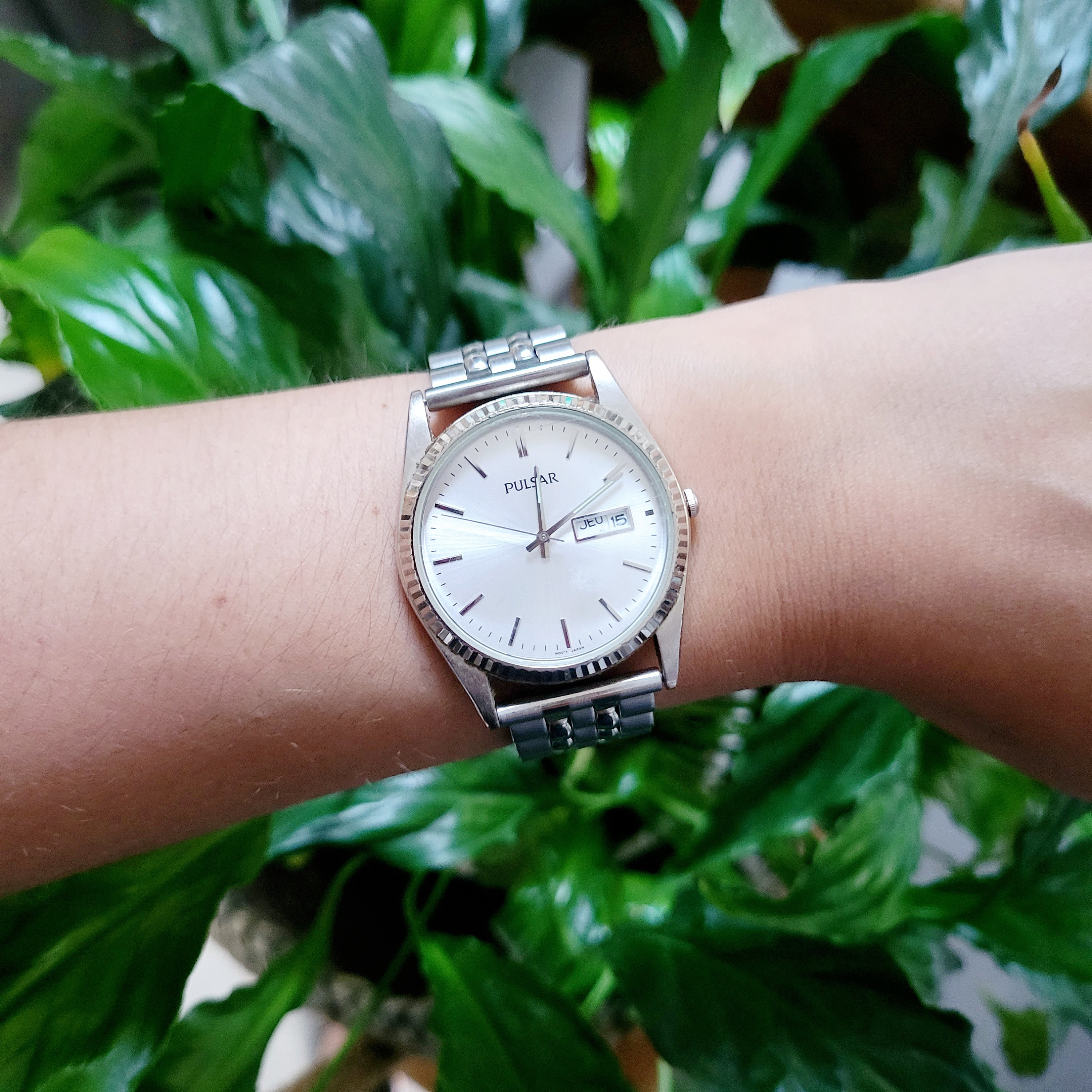 Classic Pulsar Silver Calendar Watch - Etsy