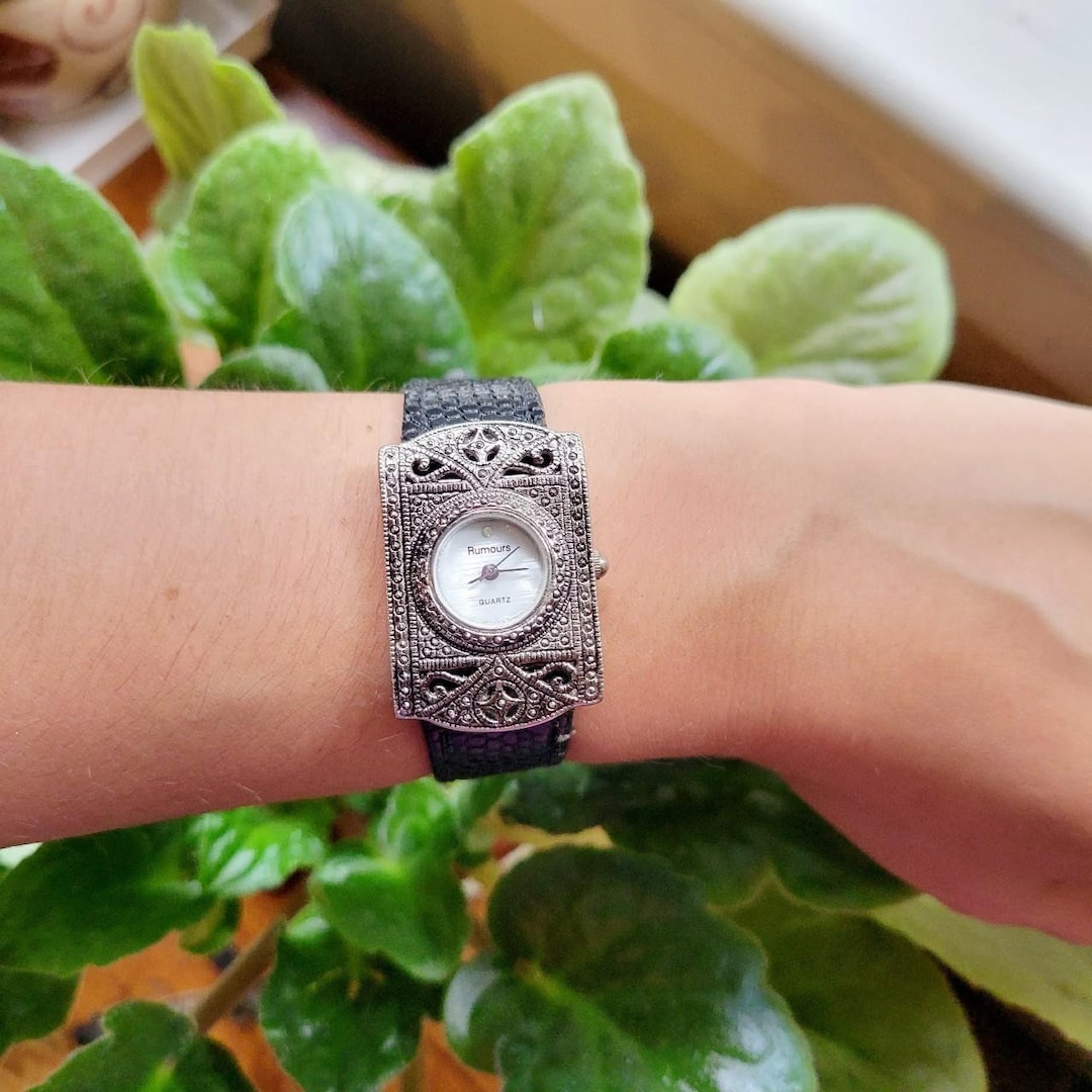Genuine Leather Rumours Ornate Quartz Watch - Etsy