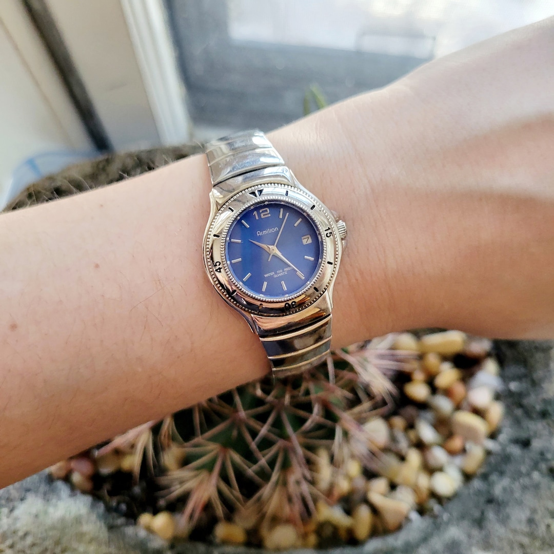 Vintage Armitron Classic Silver & Navy Watch - Etsy