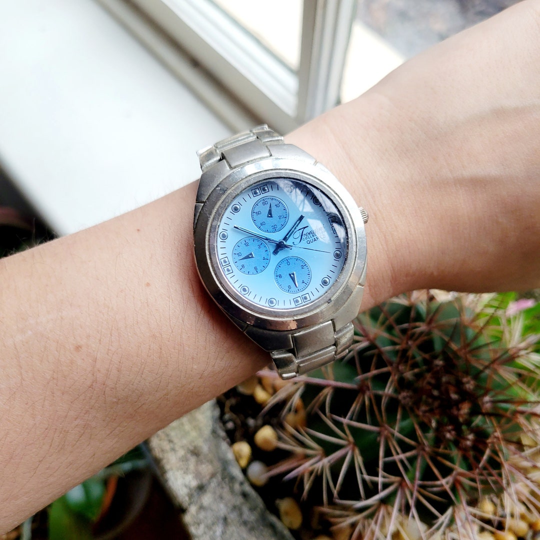 Classic Frondini Quartz Blue & Silver Watch - Etsy