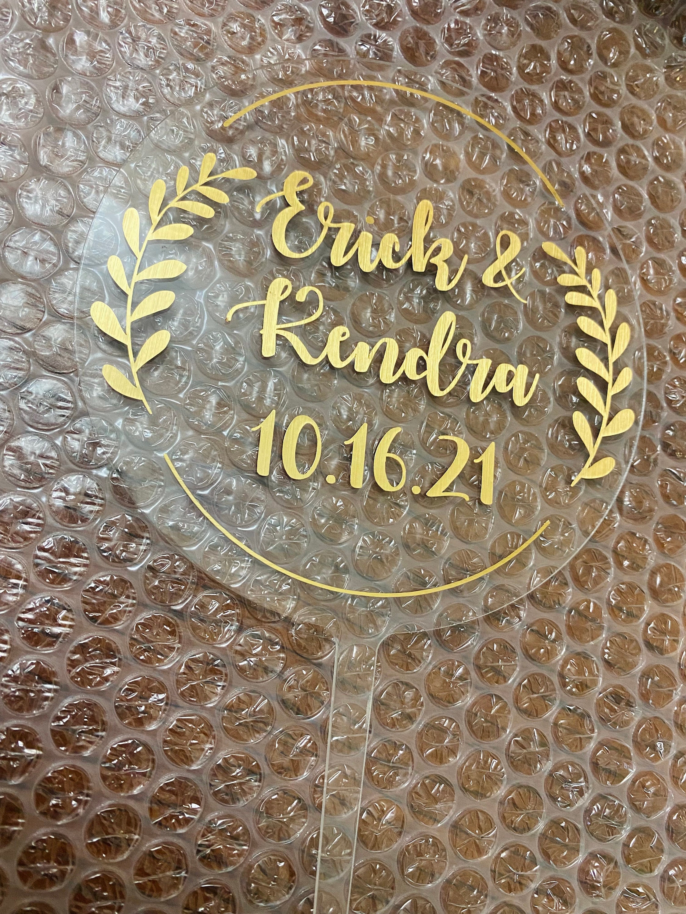 Round Acrylic Transparent Cake Topper Wedding Cake Topper - Etsy