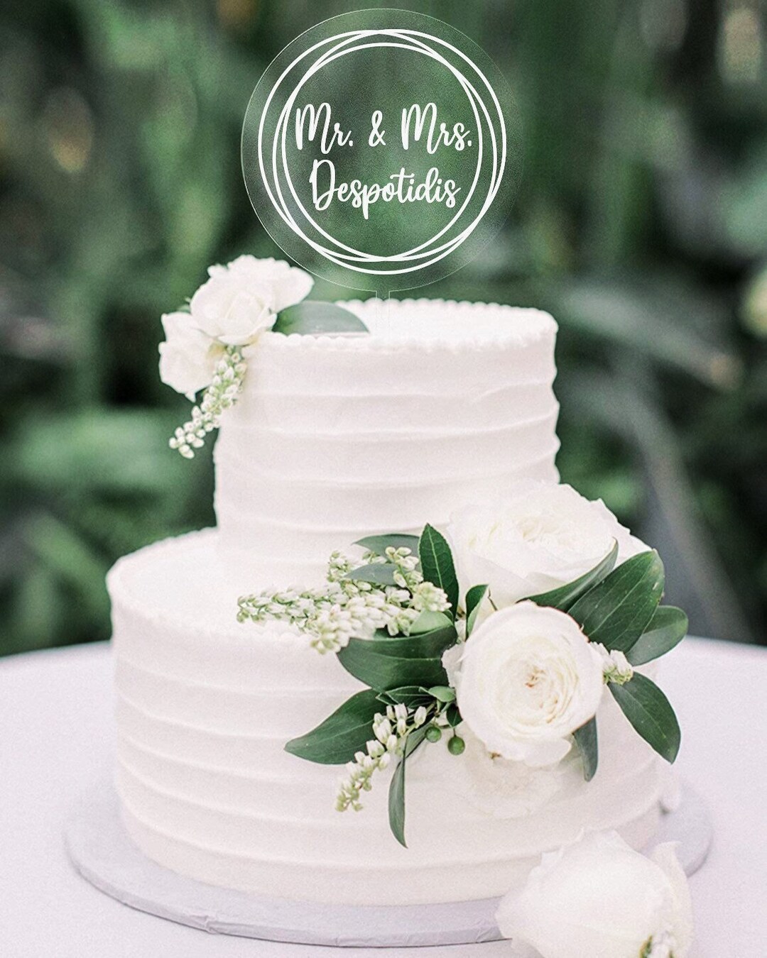Round Acrylic Transparent Cake Topper | Wedding Cake Topper ...