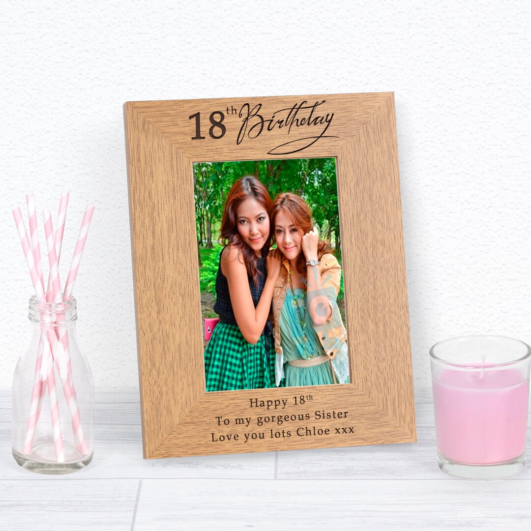 Happy Birthday Frame, Any Age Birthday Wood Photo Frame, Milestone ...