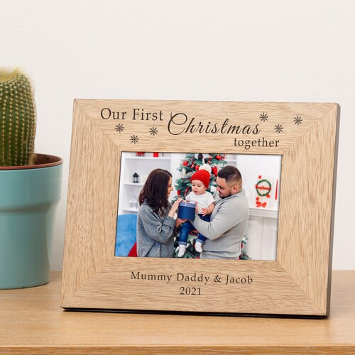 Personalised Photo Frame Family Christmas - Etsy UK