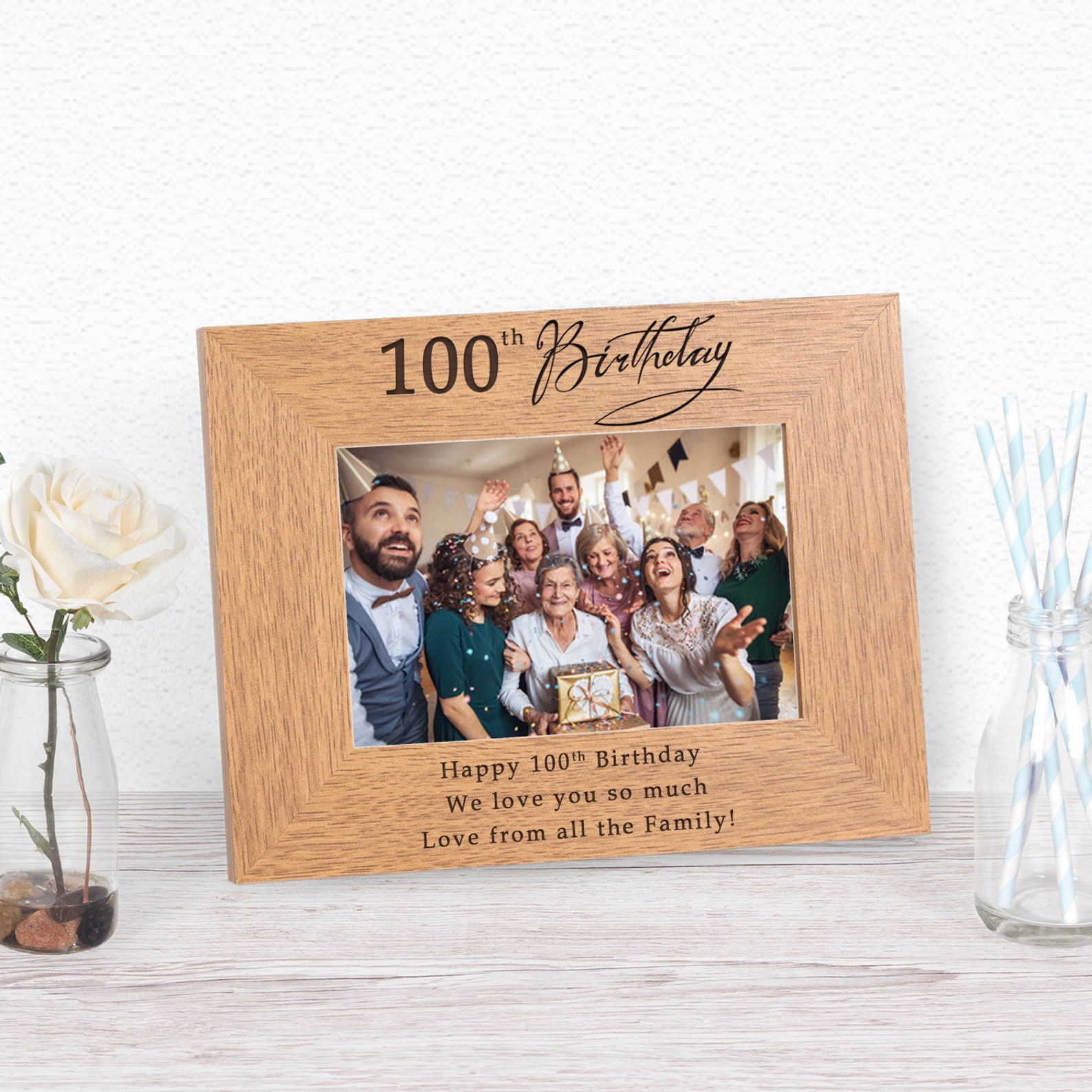 Happy Birthday Frame Any Age Birthday Wood Photo Frame | Etsy UK