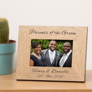 Parents of the Bride Photo Frame, Engraved Wedding Photo Frame, Mother ...