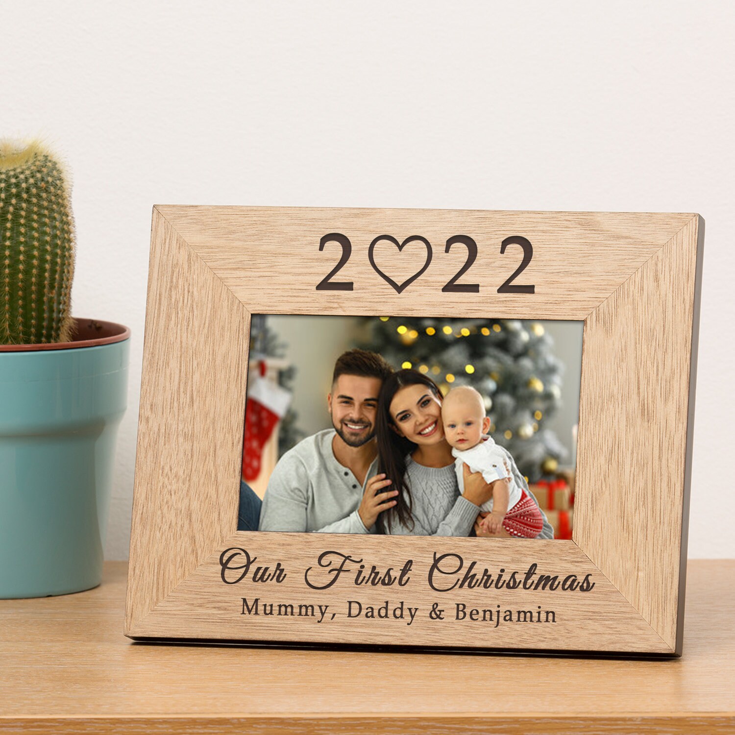 Our First Christmas Wood Photo Frame First Christmas Frame - Etsy UK