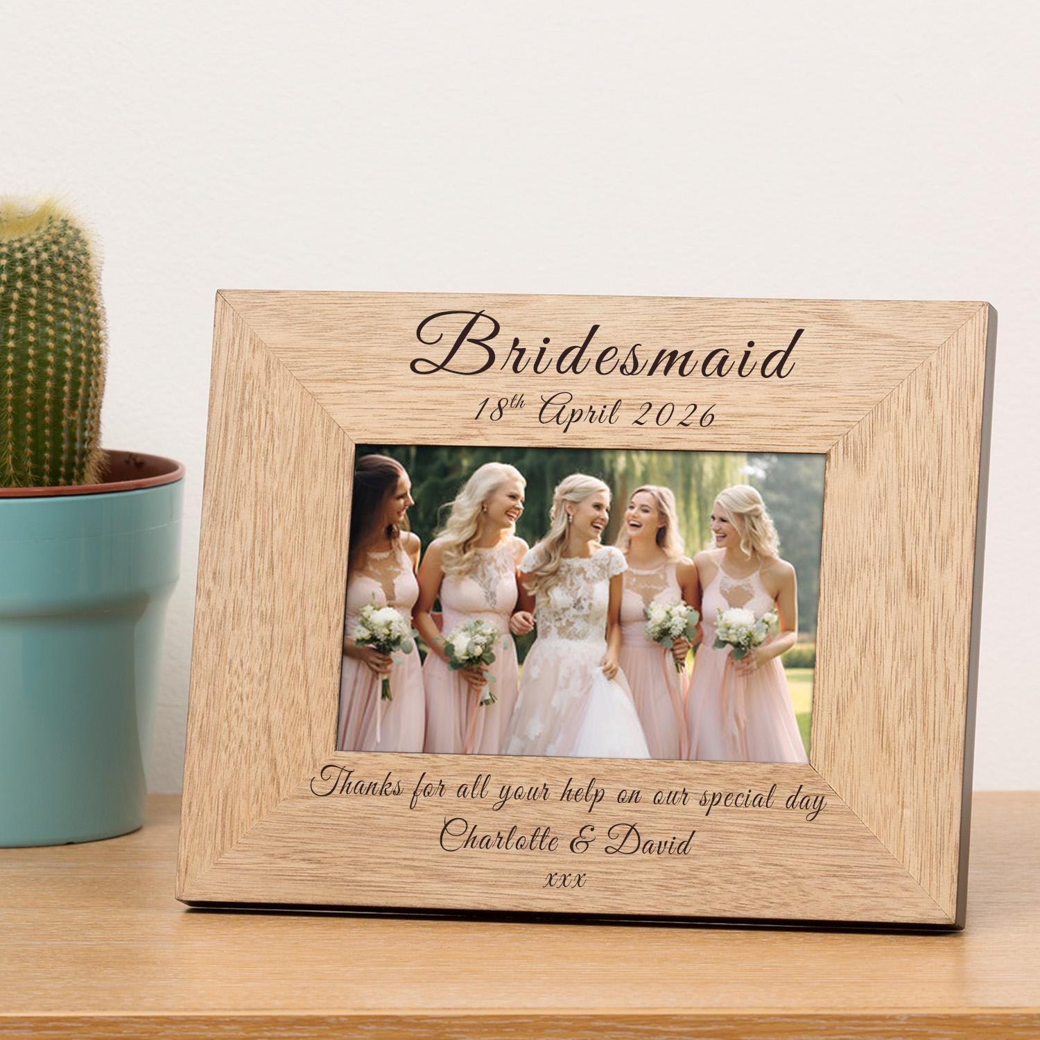 Personalised Wedding Role Photo Frame, Engraved Wedding Party Frame ...