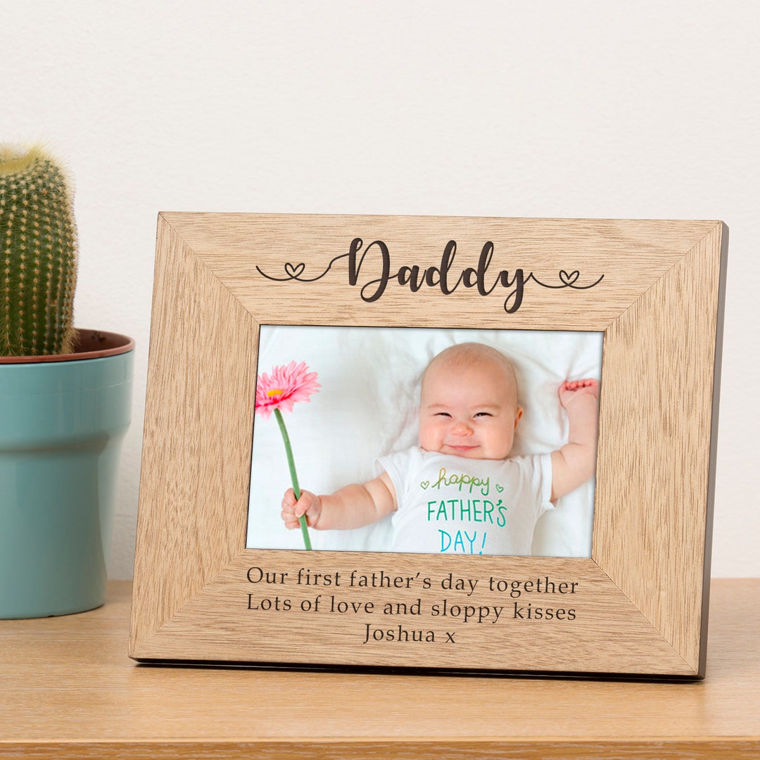 Personalised Daddy Frame, Engraved Daddy Wood Frame, Custom Daddy Frame ...