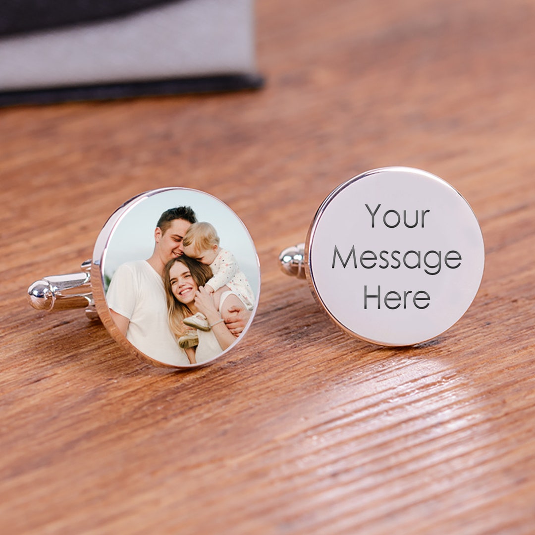 Personalised Photo and Bespoke Message Cufflinks, Photo Cufflinks ...