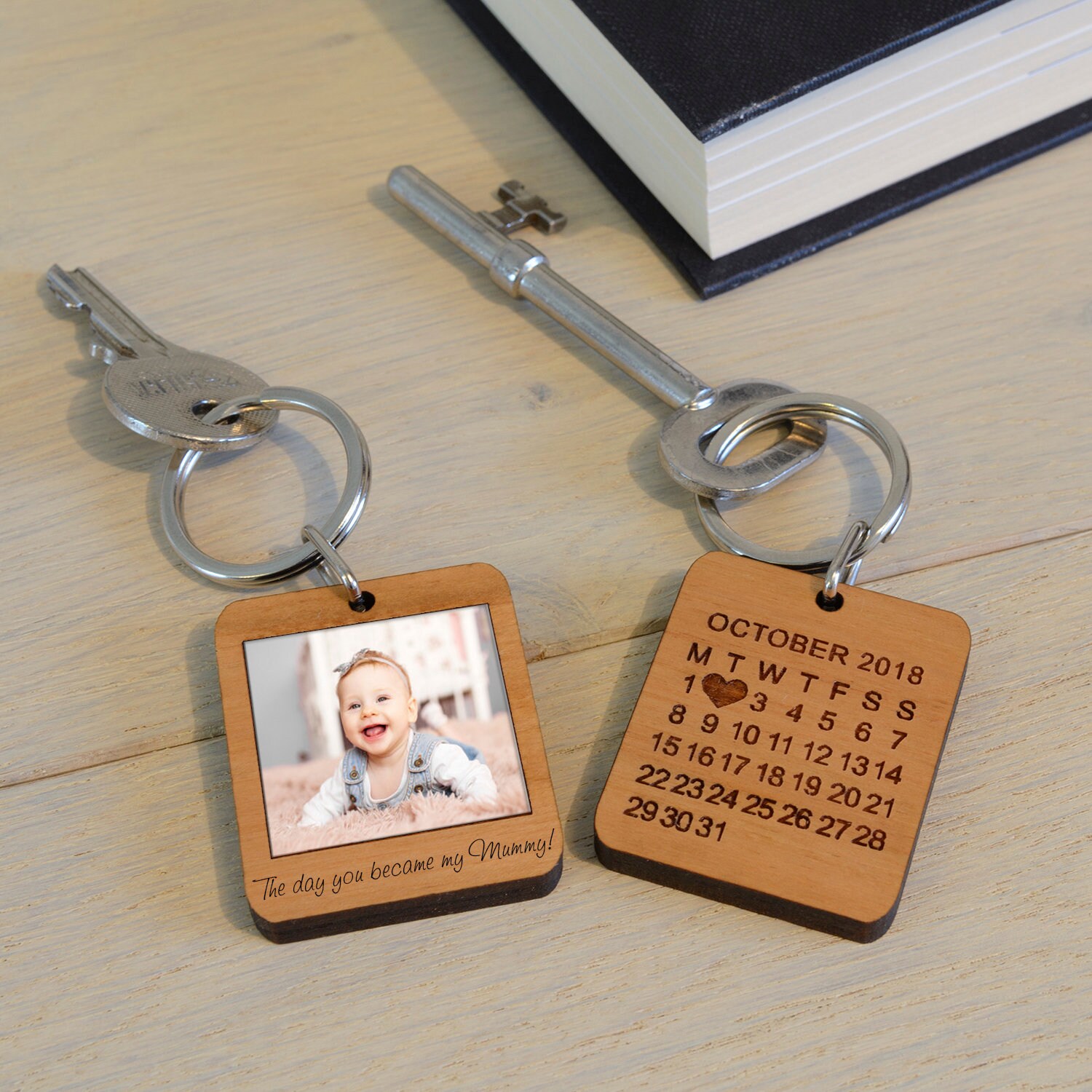 The Day You Became My Mummy Key Ring New Mummy Photo Wood | Etsy UK