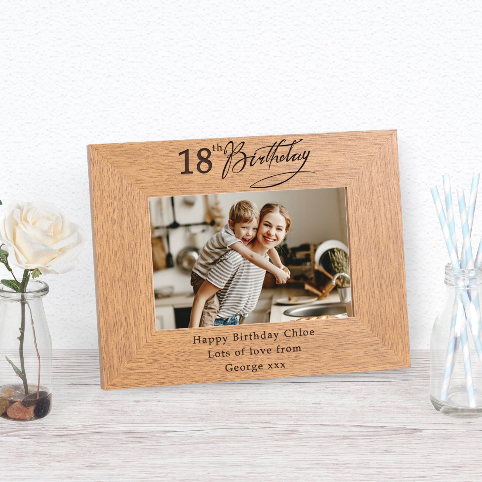 Happy Birthday Frame Any Age Birthday Wood Photo Frame | Etsy UK