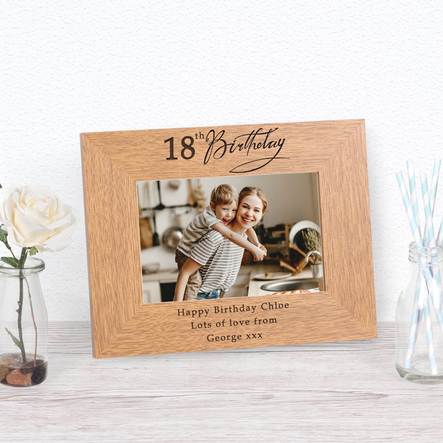 Happy Birthday Frame Any Age Birthday Wood Photo Frame | Etsy UK