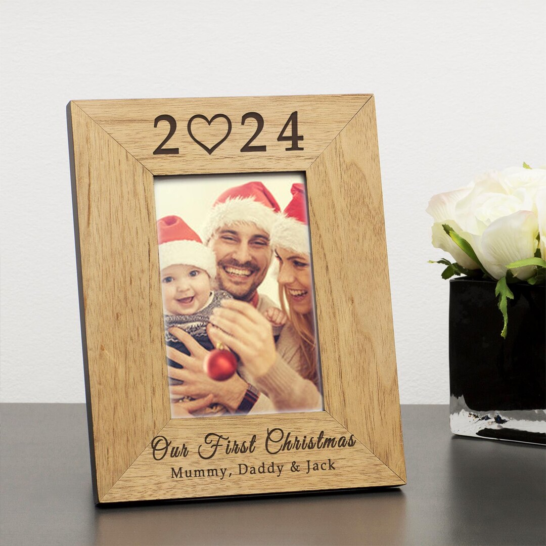 Our First Christmas Wood Photo Frame, First Christmas Frame, 1st ...