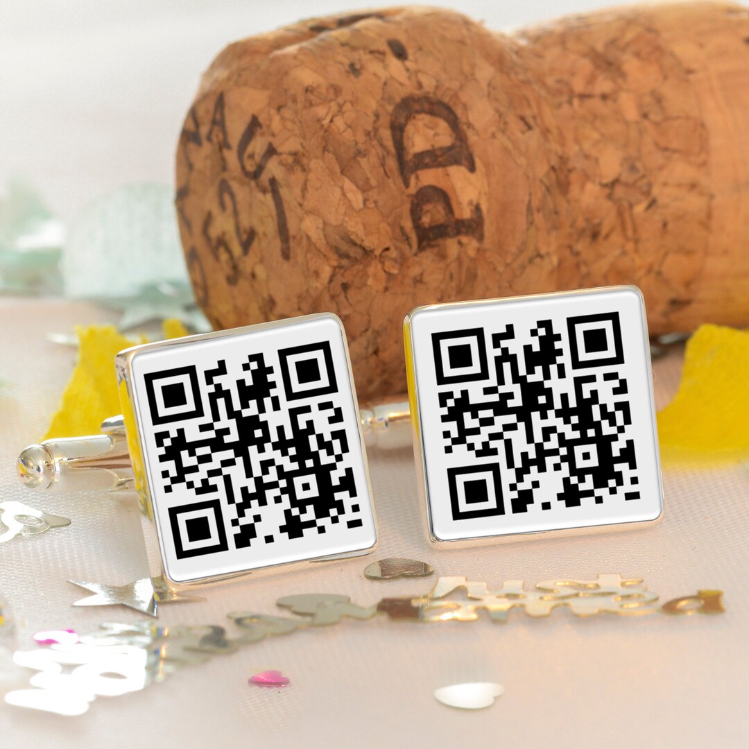 Secret Message Cufflinks QR Code Cufflinks Valentines - Etsy
