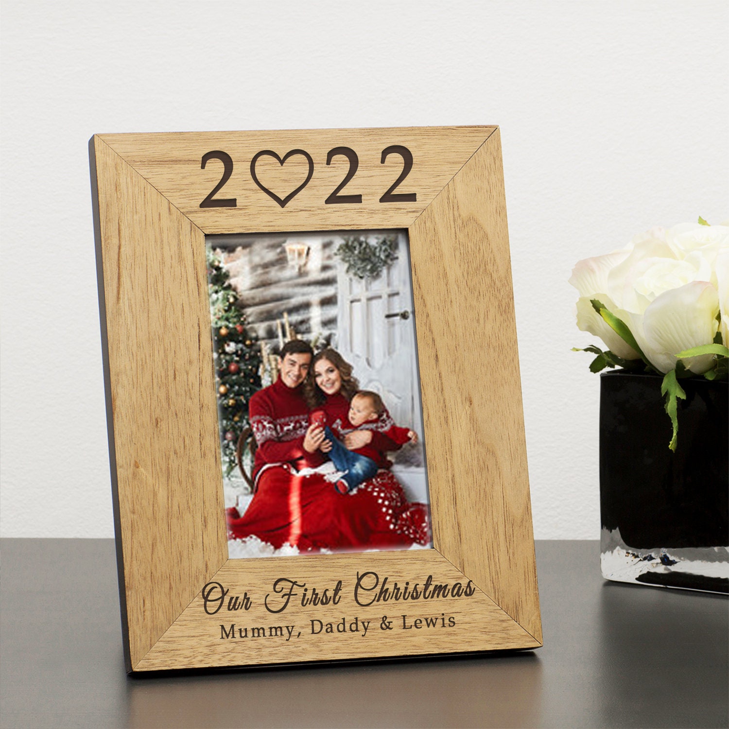 Our First Christmas Wood Photo Frame First Christmas Frame - Etsy UK