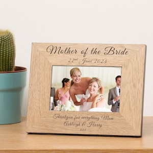 Personalised Wedding Role Photo Frame, Engraved Wedding Party Frame ...