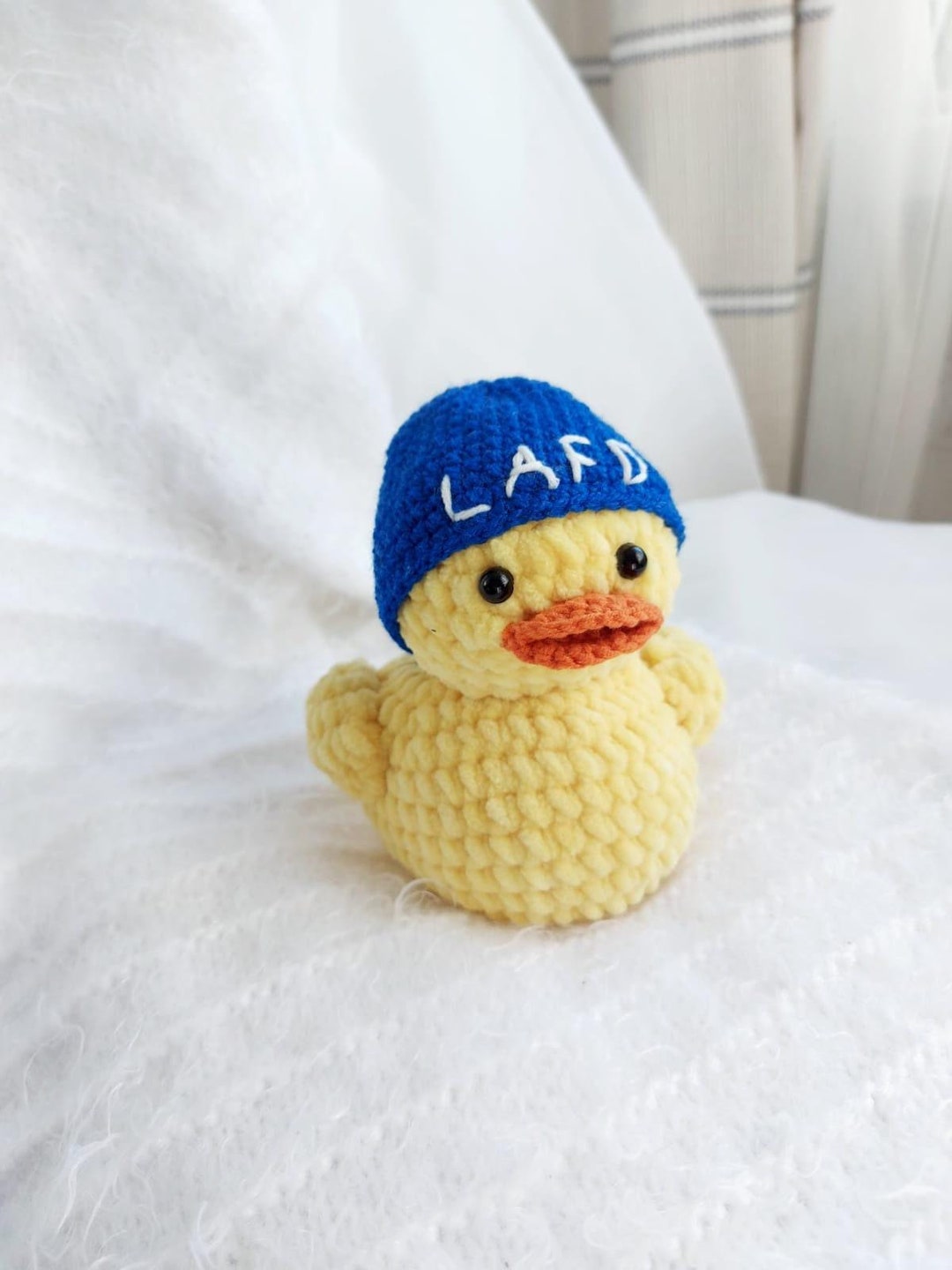 Quackity Duck LAFD Beanie Inspired MCYT Duck Crochet Plush Toy - Etsy