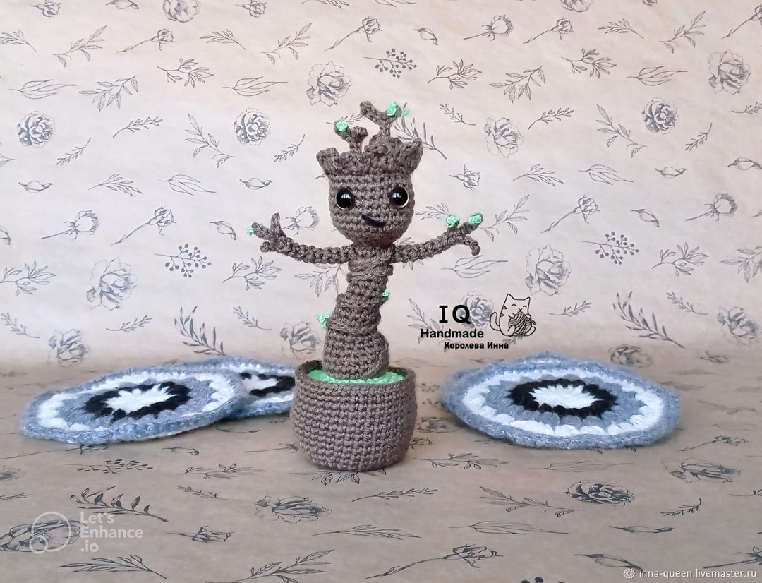 Baby Groot Plush Crochet Stuffed Toy, Kawaii Plushie - Etsy