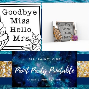 Canvas Printable/ Pre Drawn Outline Canvas Hello Mrs 22/ DIY - Etsy