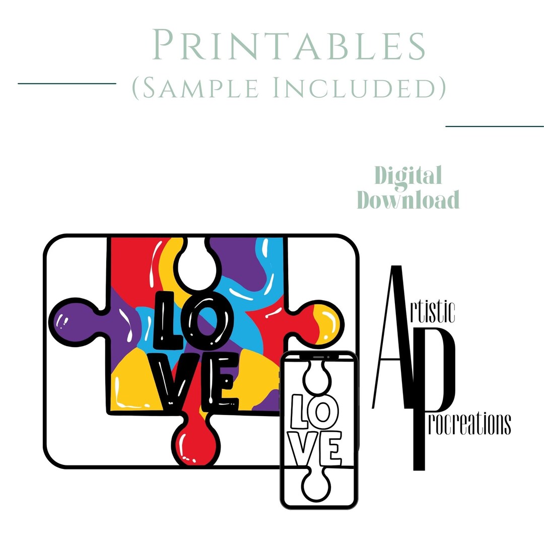 Canvas Printable/ Pre Drawn Outline Canvas Autism Awareness I / DIY ...