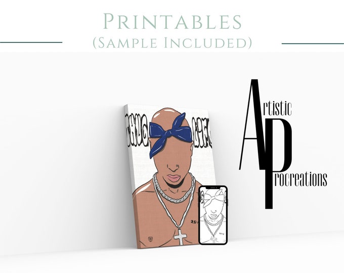 Pre Drawn Outline Canvas DIY Thug Life/ Instant Download/ DIY - Etsy