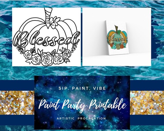 Pre Drawn Outline Canvas DIY Fall Pumpkin/ Instant Download/ - Etsy