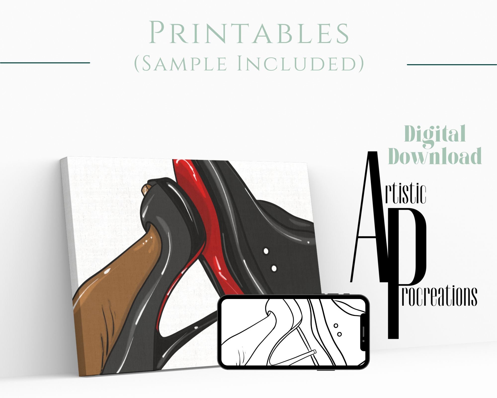 Canvas Printable/ Pre Drawn Outline Canvas His & Hers 22/ DIY - Etsy