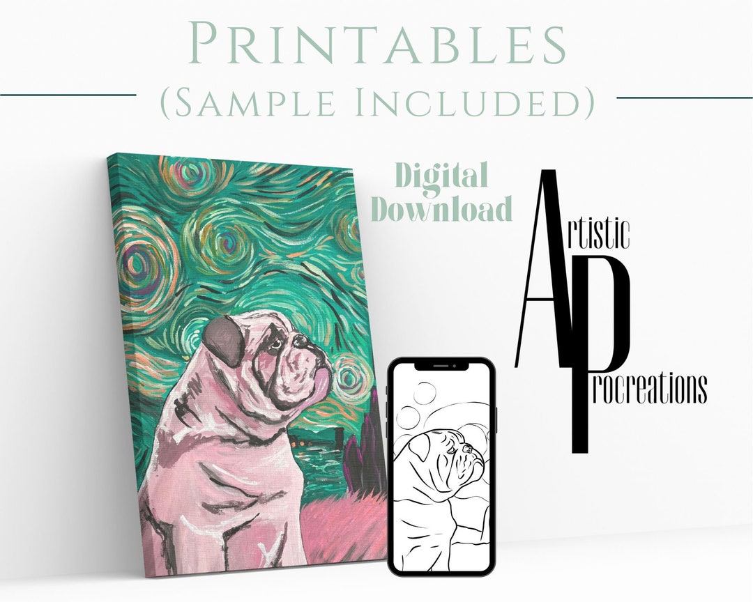 Canvas Printable/ Pre Drawn Outline Canvas DIY Animal / DIY Canvas ...
