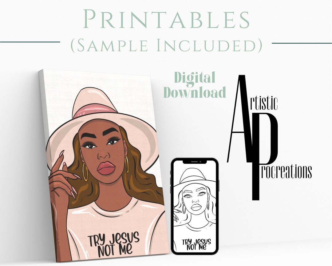 Pre Drawn Outline Canvas DIY Try Jesus/ Instant Download/ DIY Canvas ...