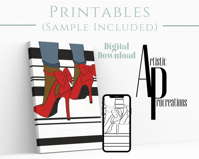 Pre Drawn Outline Canvas DIY Heels/ Instant Download/ DIY - Etsy