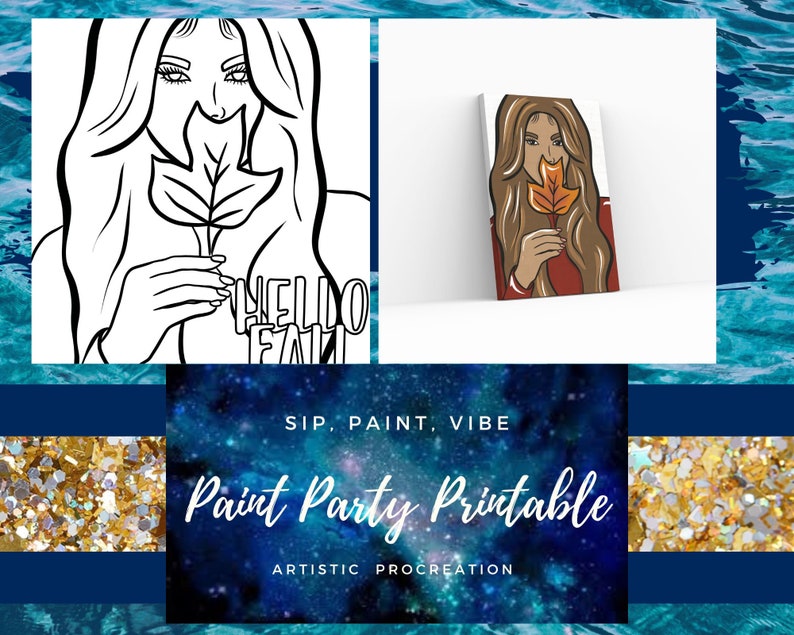 Canvas Printable/ Pre Drawn Outline Canvas Hello Fall 22/ DIY - Etsy