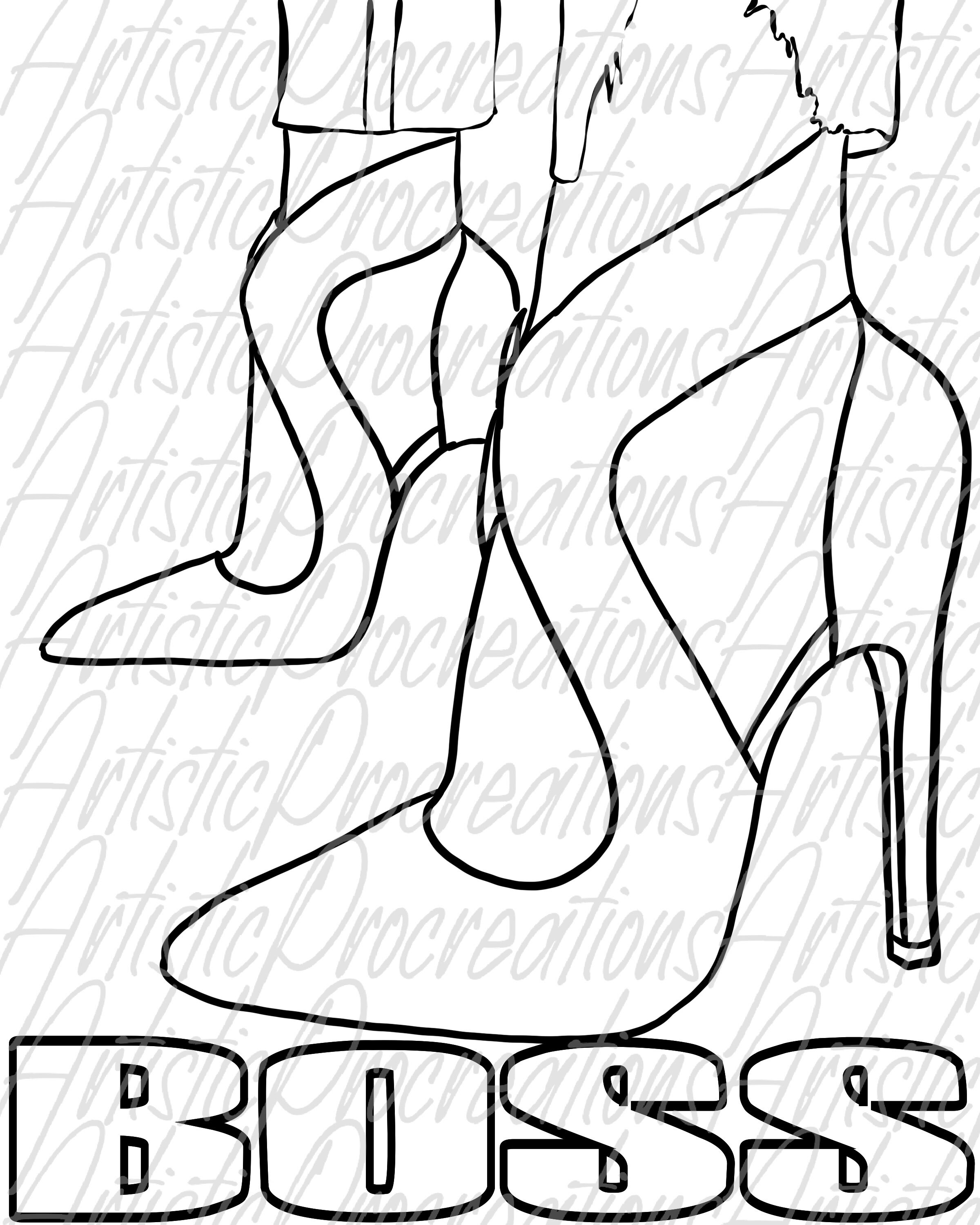 Pre Drawn Outline Canvas DIY Boss/ Instant Download/ DIY - Etsy