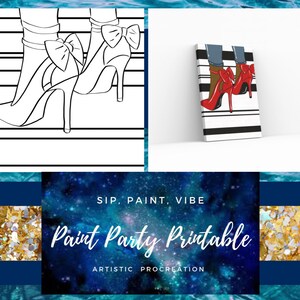 Pre Drawn Outline Canvas DIY Heels/ Instant Download/ DIY - Etsy