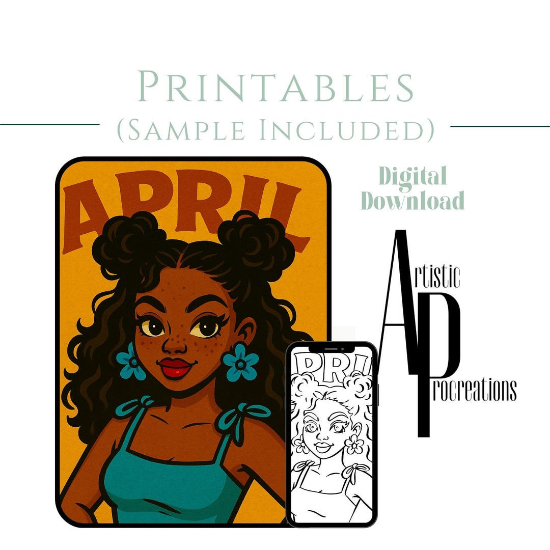 Paint Party Printable/ April Woman/ Download/ DIY Canvas/ Party/ Paint ...