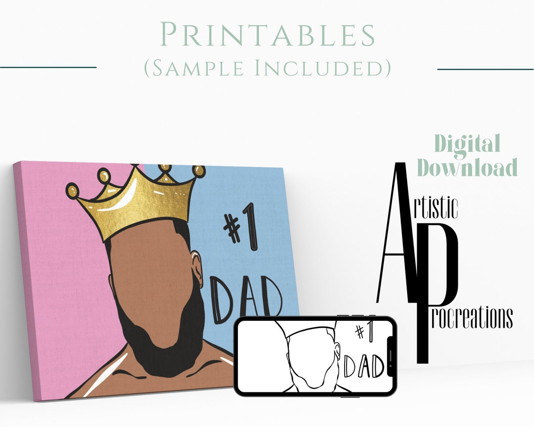 Canvas Printable/ Pre Drawn Outline Canvas#1 Dad 22/ DIY Canvas/ Party ...