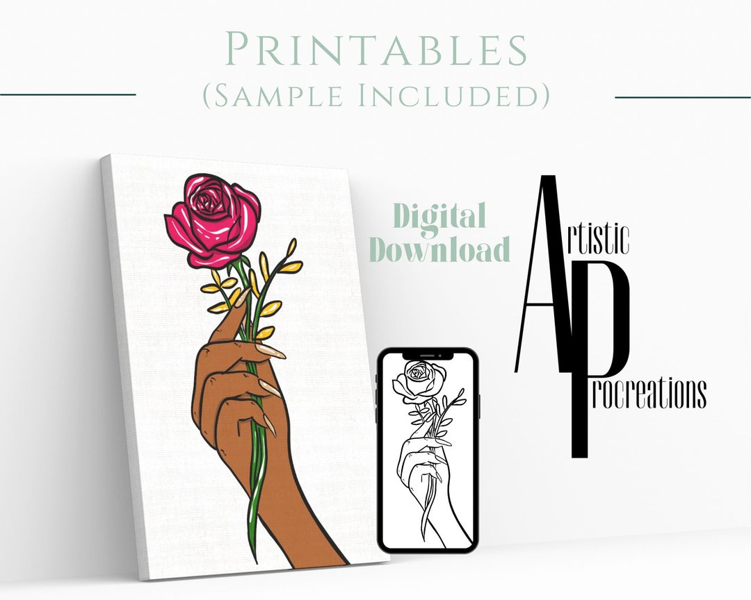 Pre Drawn Outline Canvas DIY Beauty of the Beholder / Instant Download ...